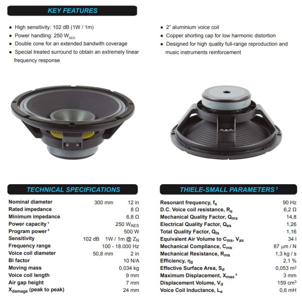beyma 12인치동축형 250W 12GA50 --6231111111 > 전문장비몰 | 뉴띵
